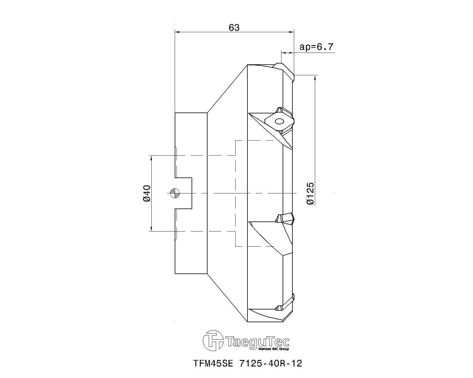 TaeguTec Cutting Tools - Metal Working Tools - TFM45SE-R-12/12F ...