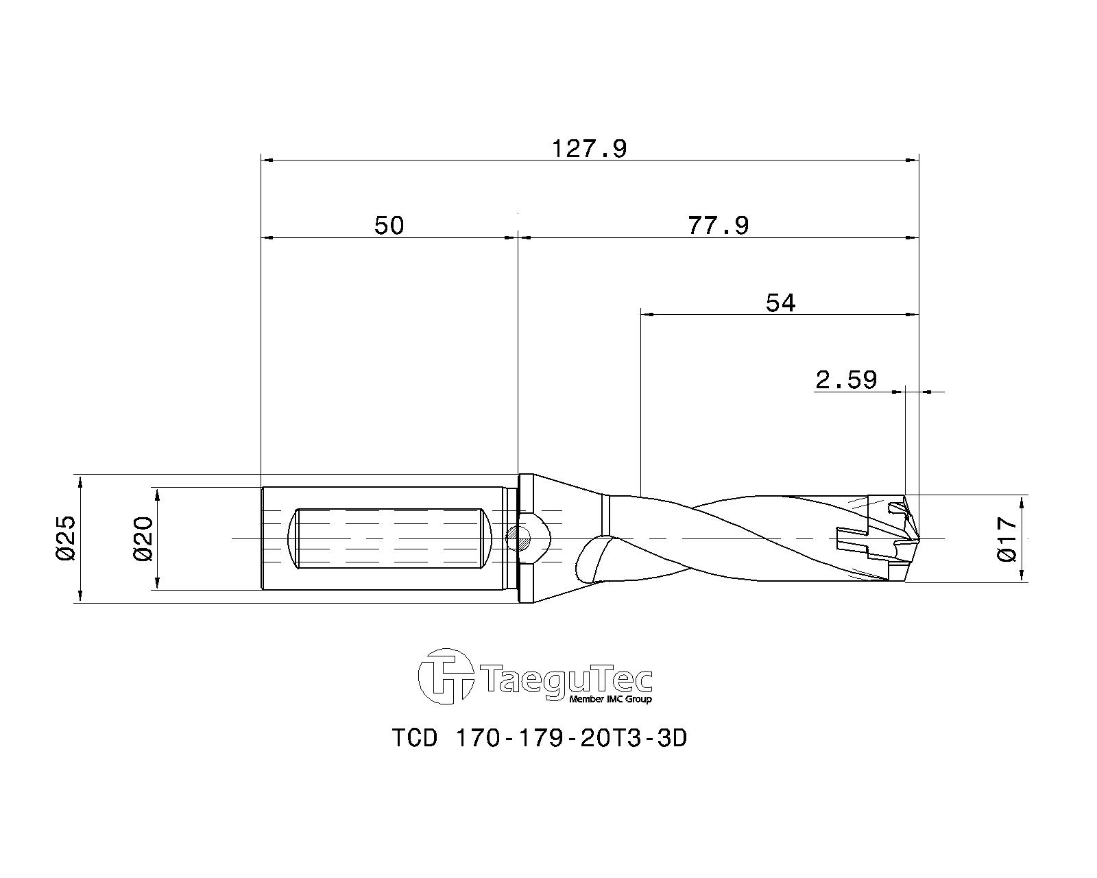 TaeguTec Cutting Tools - Metal Working Tools - TCD-3XD (Weldon Shank ...