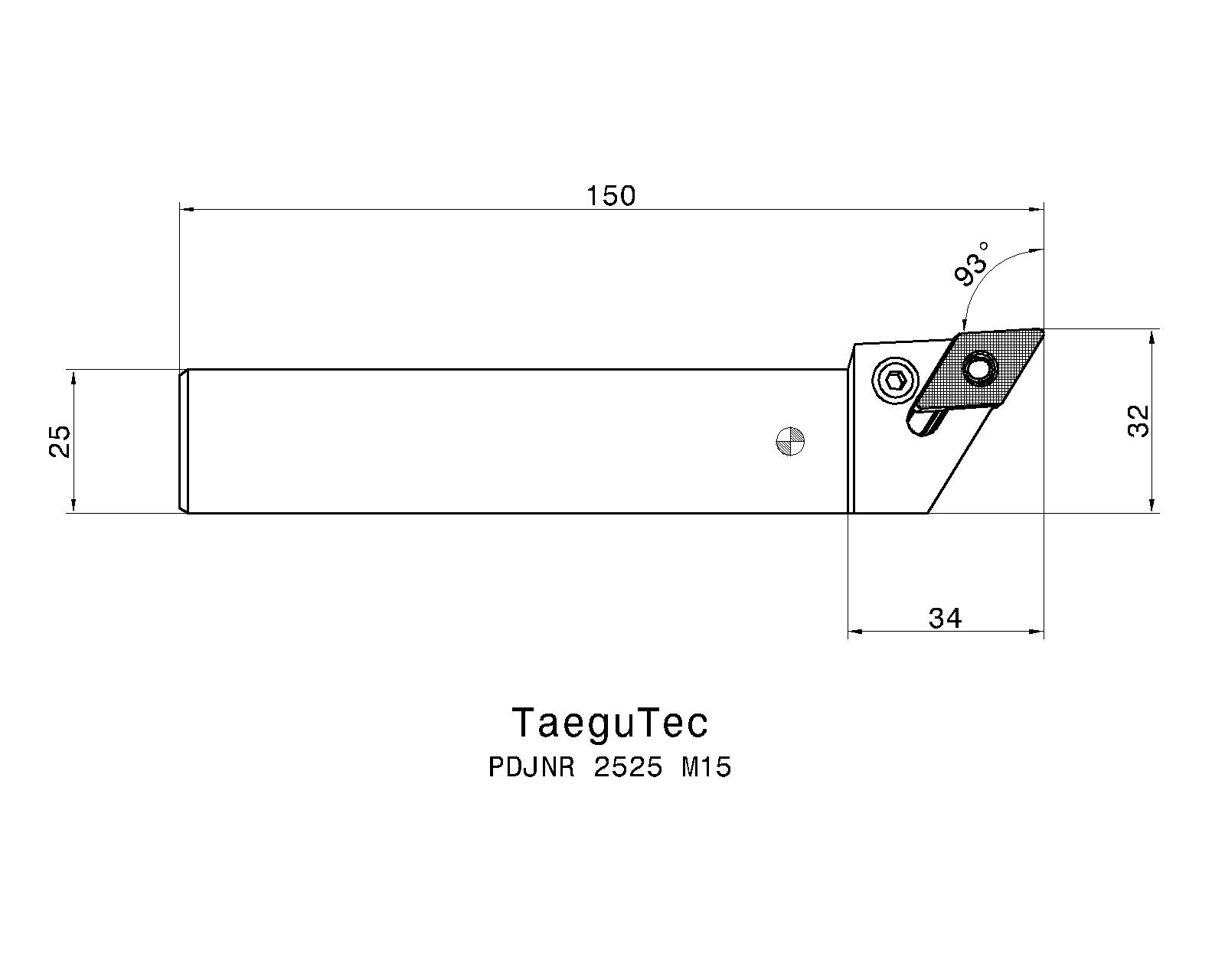 TaeguTec Cutting Tools - Metal Working Tools - PDJNR/L : 3600454 - PDJNR 2525 M15