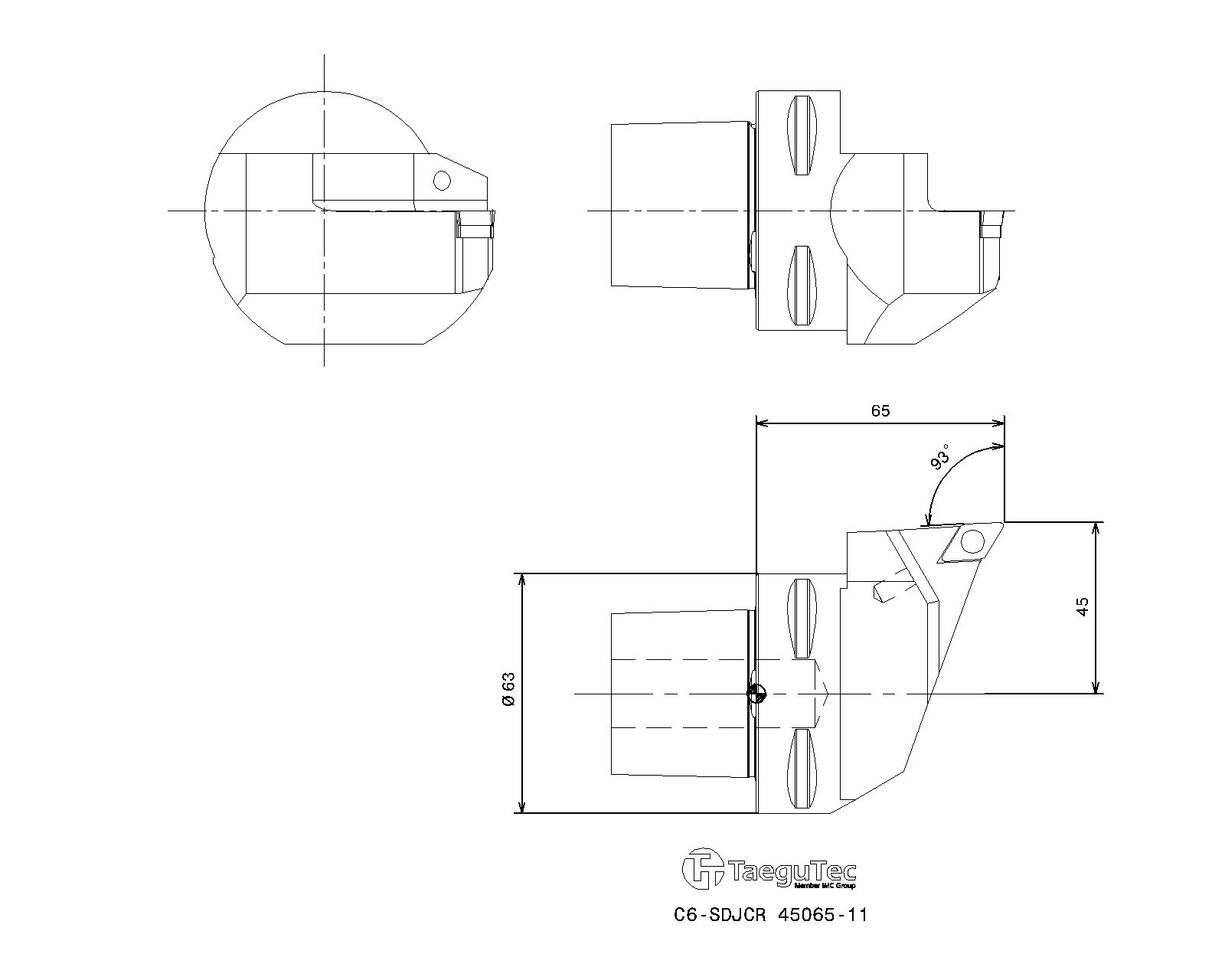 TaeguTec Cutting Tools - Metal Working Tools - C*-SDJCR/L : 3605548 - C6-SDJCR 45065-11