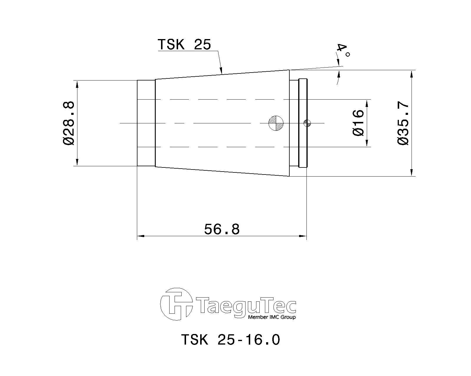 TaeguTec Cutting Tools - Metal Working Tools - COLLET TSK : 4655176 - TSK 25-16.0