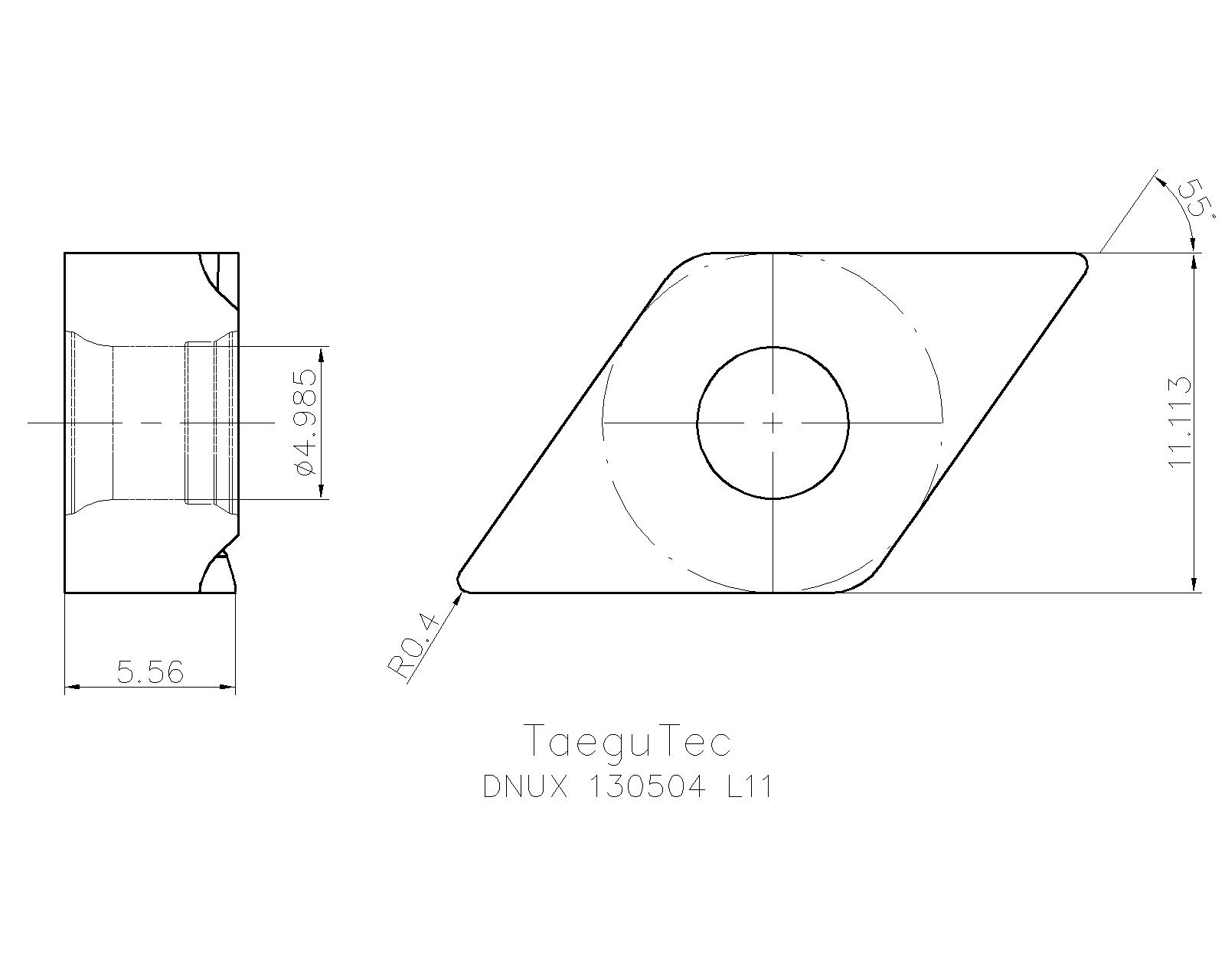 TaeguTec Cutting Tools - Metal Working Tools - DNUX R/L-11 (RHINO ...