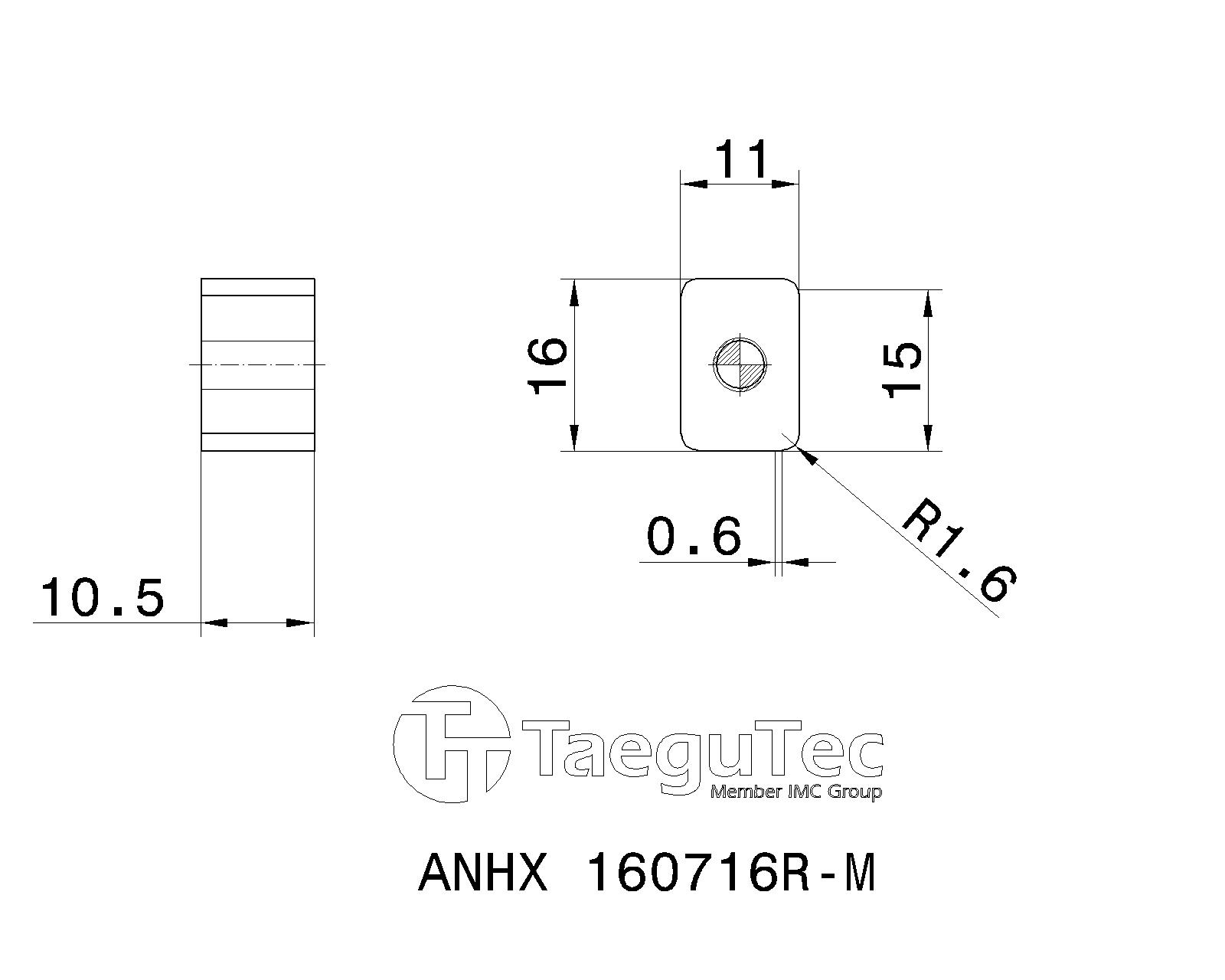 TaeguTec Cutting Tools - Metal Working Tools - ANHX 11/16 R-M : 6131244 ...