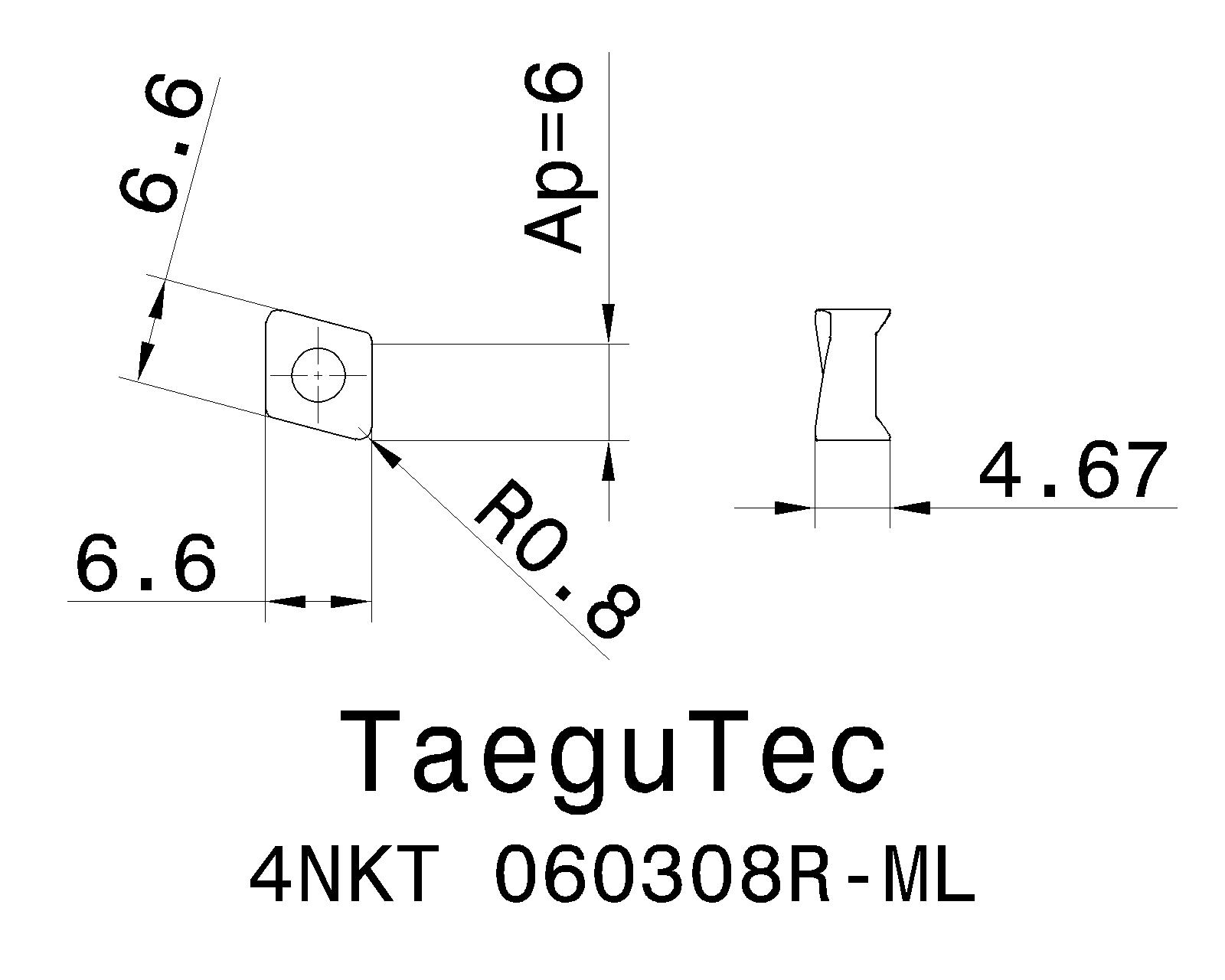 TaeguTec Cutting Tools - Metal Working Tools - 4NKT 06-ML : 6144199 - 4NKT 060308R-ML