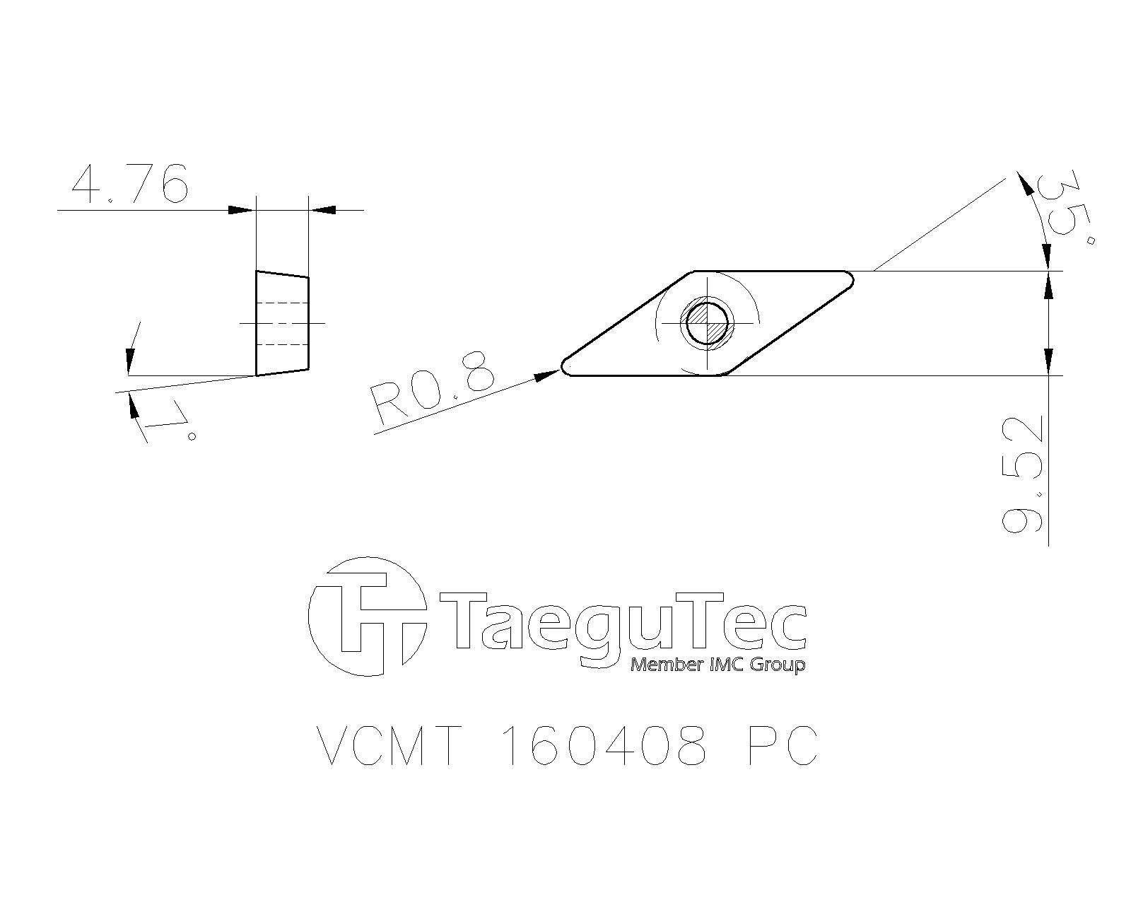 TaeguTec Cutting Tools - Metal Working Tools - VCMT-PC 16 : 6217175 ...