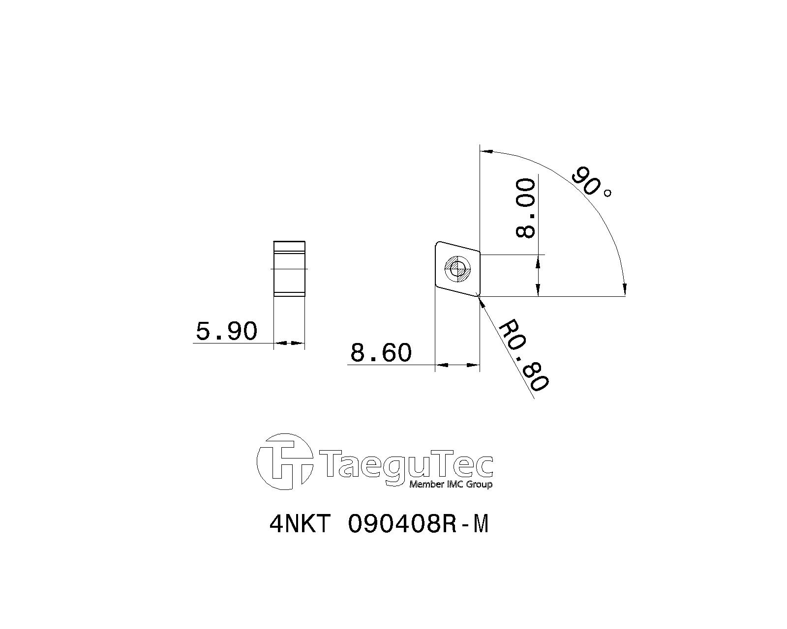 TaeguTec Cutting Tools - Metal Working Tools - 4NKT 09-M : 6260996 - 4NKT 090408R-M