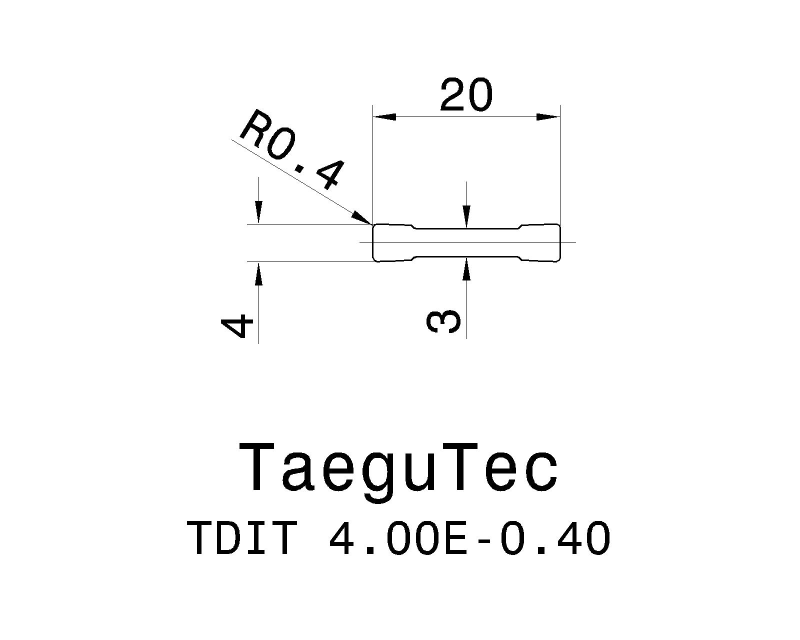 TaeguTec Cutting Tools - Metal Working Tools - TDIT-E. : 6400256 - TDIT 4.00E-0.40